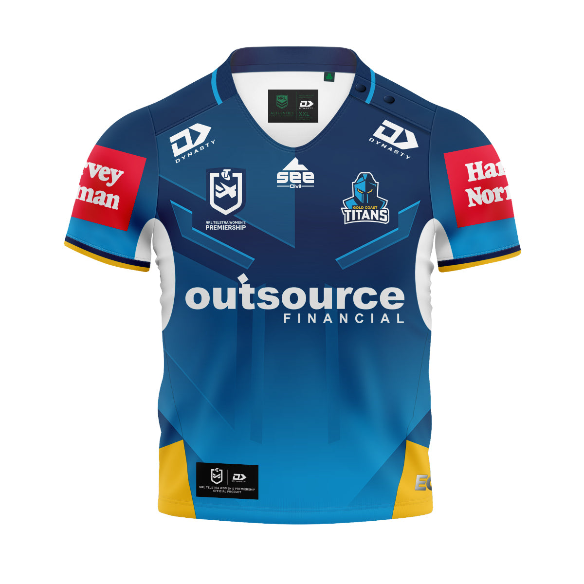 2025 Gold Coast Titans NRLW Toddlers Replica Home Jersey - Fade – Gold ...